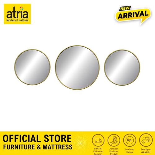 Promo Hiasan Dinding Plastik Kaca Atria Gwynne Set 3 Pcs Gold - Jakarta ...