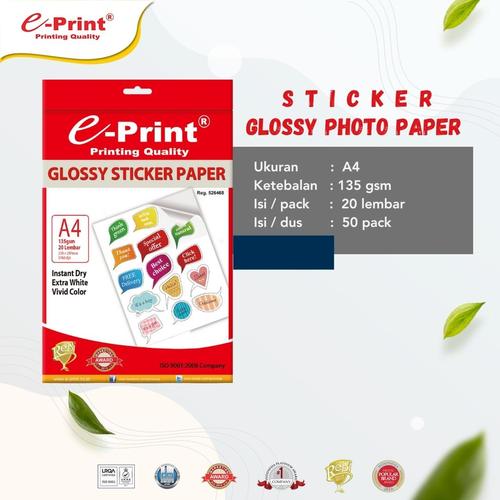 Promo Kertas Foto e-Print Sticker Glossy Paper 135 gsm - Jakarta Utara ...