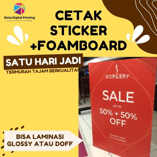 Jual Cetak Sign Board Sticker Vinyl + Foamboard Custom Ukuran dan ...