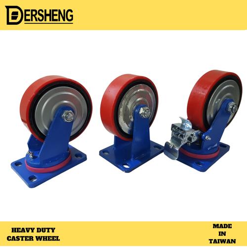 Jual Roda Caster Troli / Troly PU Merah 3" 4" 5" 6" 8" 10" Super Heavy ...