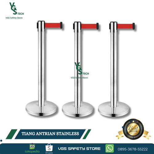 Promo Tiang Antrian Queue Line Standing Barrier Pembatas Stainless ...
