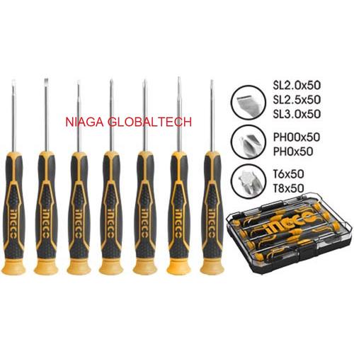 Jual INGCO HKSD0718 OBENG SET 7PCS PRECISION SCREWDRIVER OBENG JAM ...