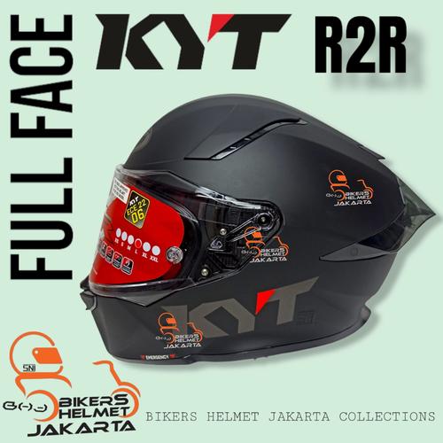 Jual HELM KYT R2R SOLID PLAIN MATT BLACK DOUBLE VISOR FULL FACE ...