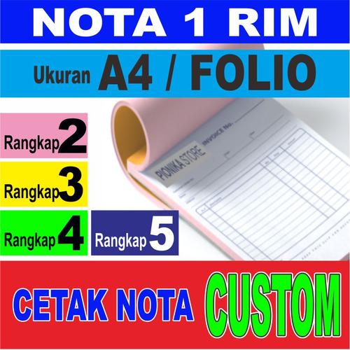 Jual cetak nota FOLIO/A4 1 rim custom - Kota Tangerang Selatan ...
