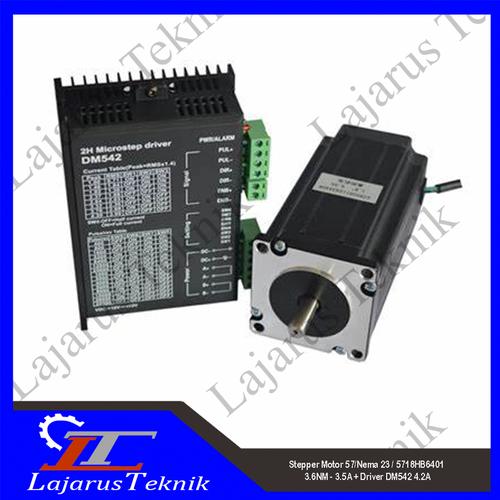 Jual Stepper Motor 57/Nema 23 / 5718HB6401 3.6NM - 3.5A + Driver DM542 4.2A - Kota Cimahi ...