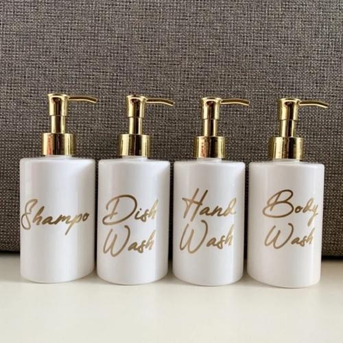 Jual BOTOL REFILL 250ML PUTIH/BOTOL SABUN CAIR AESTHETIC GOLD LUXURY ...