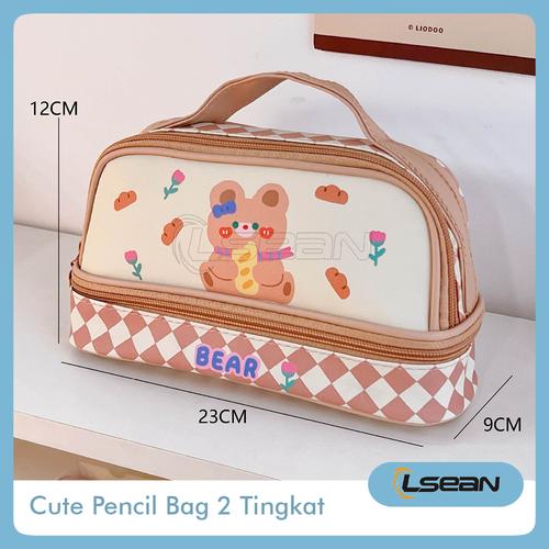 Promo PENCIL CASE DUA TINGKAT KAPASITAS BESAR CUTE KOREAN PENCIL BAG ...