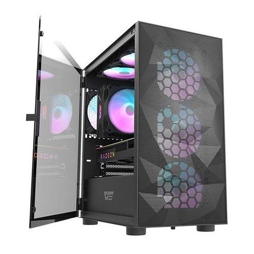 Jual PC CASE CASING DARK FLASH DLM21 MESH BLACK MATX GAMING CASE ...
