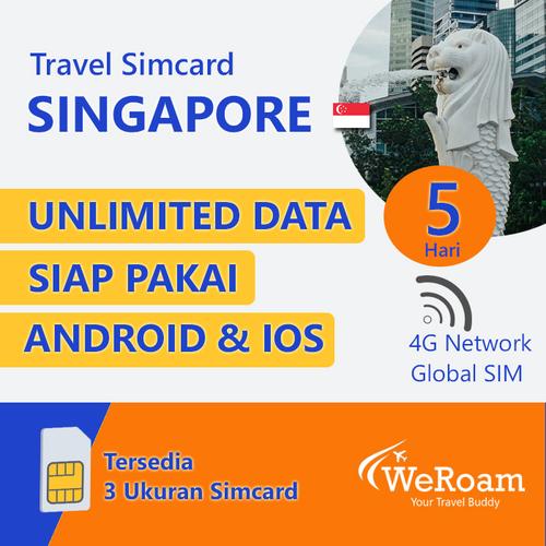 Jual WeRoam Travel Sim Card Singapore 5 Hari Unlimited Data Internet ...