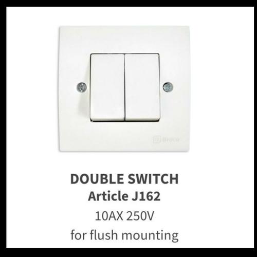 Jual Saklar Double Switch Broco NEU RAY J162 IB PUTIH/Single Switch ...
