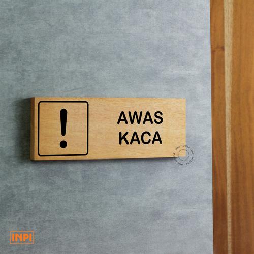 Jual awas kaca signage - papan tanda awas kaca - wall sign - awas kaca ...