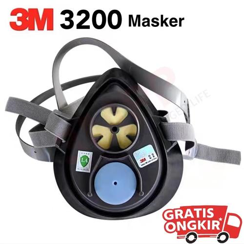 Jual 3M Masker 3200 Single Cartridge Half Facepiece Reusable Respirator ...