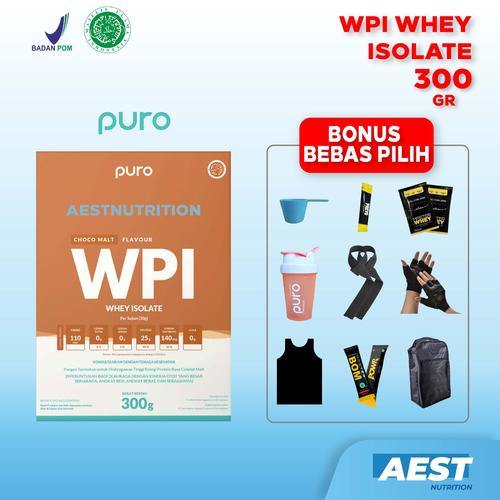 Jual Puro WPI Whey Protein Isolate 300 gram - Choco Malt, Shaker Puro ...