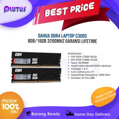 Jual Dahua DDR4 Sodimm Laptop C300S 8GB/16GB 3200Mhz Garansi Lifetime - Jakarta Pusat - PLUTUS ...