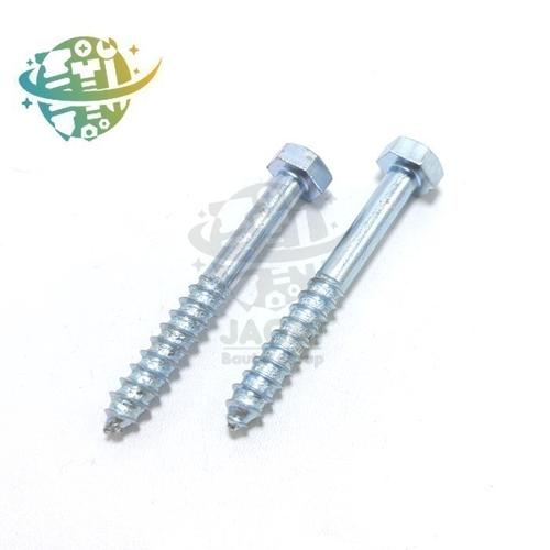 Promo Lag Screw 3/8 x 5 inch Deks Skrup 10 mm Galvanis Bolt Lag Metal ...