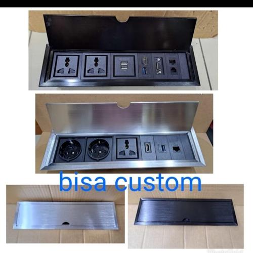 Jual stop kontak meja power 16A hdmi usb3.0 vga lan cat6 telp usb ...