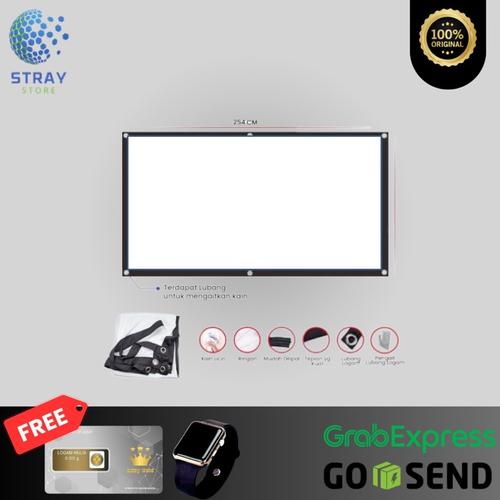 Jual EROC Screen Proyektor 100 Inch-Kain Polyster sreen projector layar ...