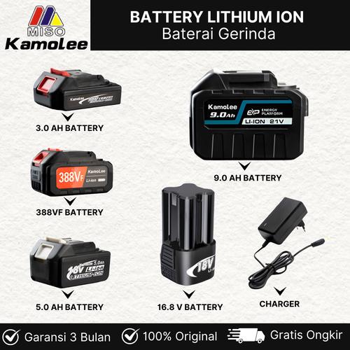 Promo KAMOLEE-Battery gerinda cordless-lithium ion-circular impact ...