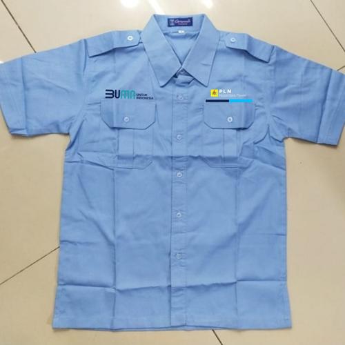 Jual Kemeja PLN Nusantara Power BUMN Biru Muda PDH Lengan Pendek Pria ...