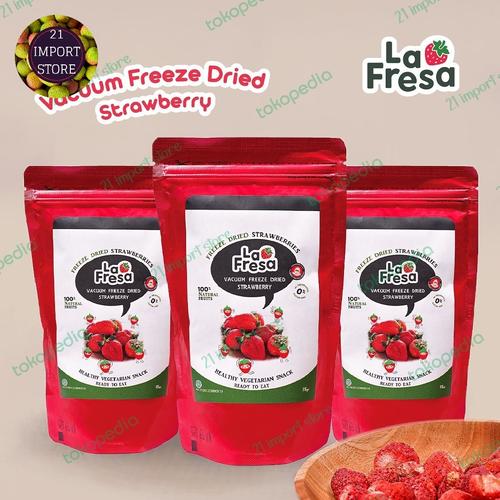 Jual Strawberry La Fresa Vacuum Freeze Dried Snack Strawberries | 1 Pck ...