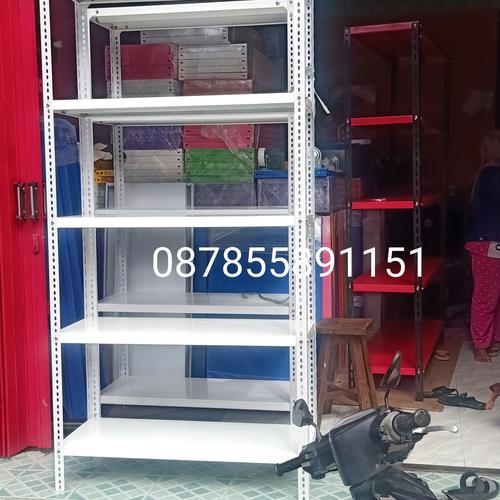 Jual rak plat besi siku bisa bongkar pasang susun 5 - Putih - Kota ...