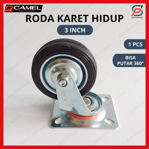 Jual RODA TROLI KARET 3 INCH CAMEL CASTER GEPENG ETALASE RAK LEMARI 3 ...