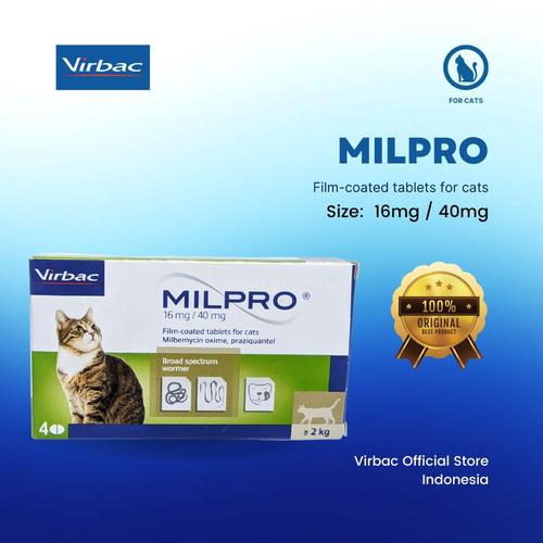Jual VIRBAC MILPRO CAT TABLET OBAT ANTI CACING UNTUK KUCING - Jakarta ...