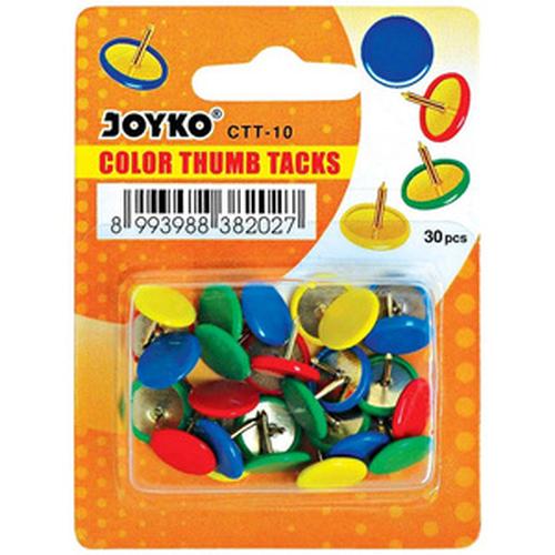 Jual Paku Payung Warna Paku Mading Color Push Pin Thumb Tack Joyko CTT ...