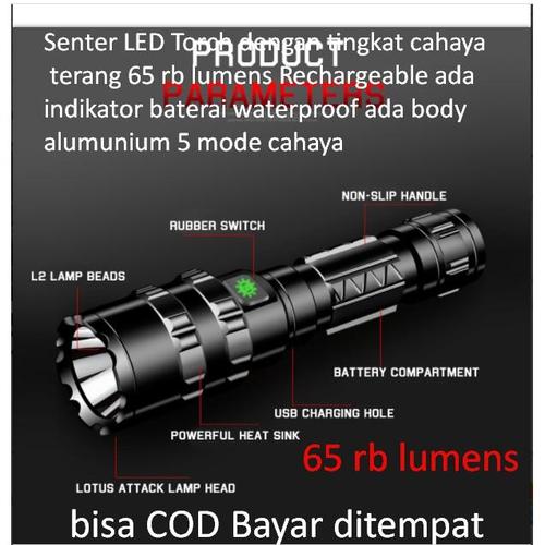 Jual Senter Led Torch Dengan Tingkat Cahaya Terang 65 Rb Lumens ...