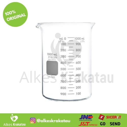 Jual Beaker Glass 1000ml Pyrex / Gelas Ukur Kaca 1000 ml / 1 liter - Kota Medan - AlkesKrakatau ...