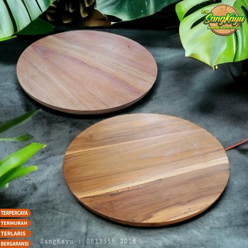 Jual Papan kayu bulat 60 cm round wood board daun meja nampan tatakan ...