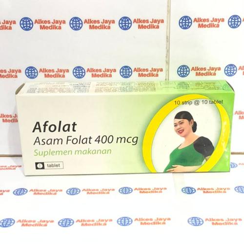 Jual Afolat 400 mcg Box Isi 10 strip @10 Tablet - Asam Folat - Kota ...