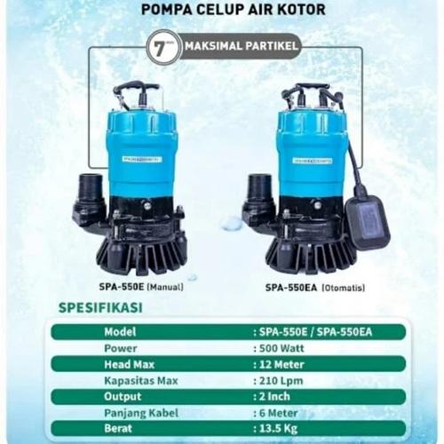 Jual WASSER SUBMERSIBLE PUMP - Pompa Celup Air Kotor Bersih SPA-550E ...