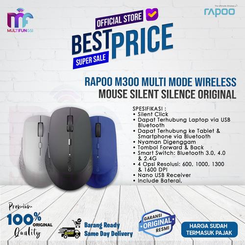 Jual Rapoo M300 Multi mode Wireless Mouse Silent Silence Original ...