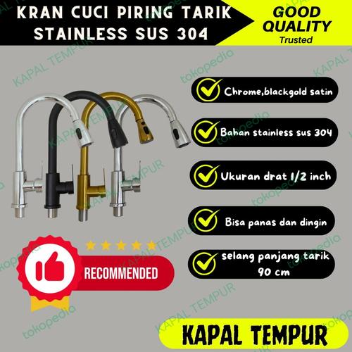 Jual kran angsa tarik / kran wastafel tarik / kran sink tarik SUS 304 ...