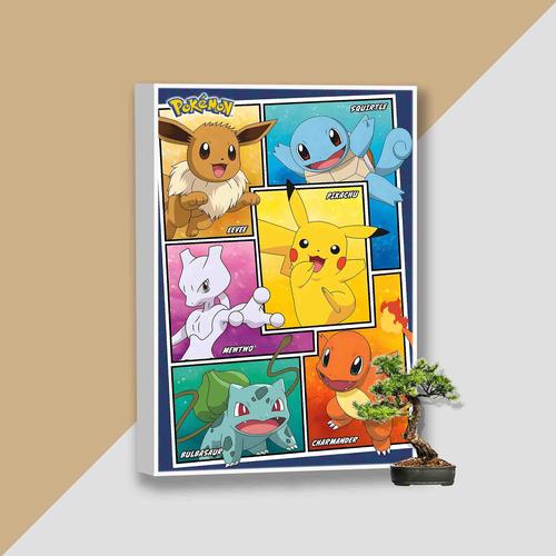 Jual Poster Anime Pokemon - Group Collage + Frame - Puutih - Kota ...