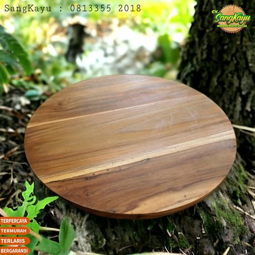 Jual Talenan kayu jati bulat board 50 cm nampan bulat kayu jati teak ...