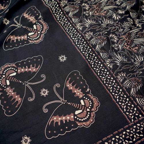Jual BAHAN BATIK PREMIUM Katun Motif Bangau Two Tone Pagi Sore Warna ...