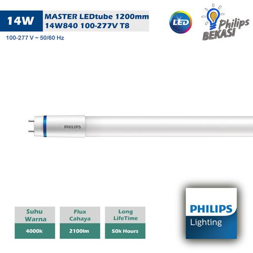 Jual Lampu Philips Master LEDtube 1200mm 14W 840 100-277V T8 - Kota ...