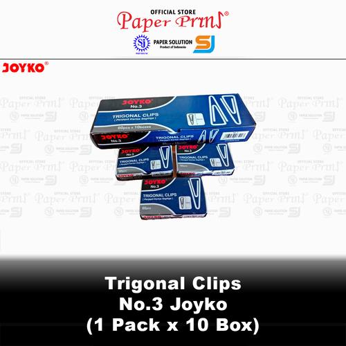 Jual Penjepit Kertas Segitiga Trigonal Clips No. 3 Joyko - 1 Box Besar ...