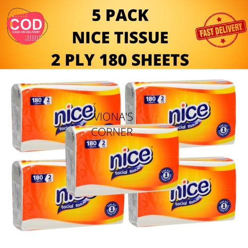 Jual Nice Facial Tissue Tisue Tisu Wajah Muka Paket isi 5 x 180 sheets ...