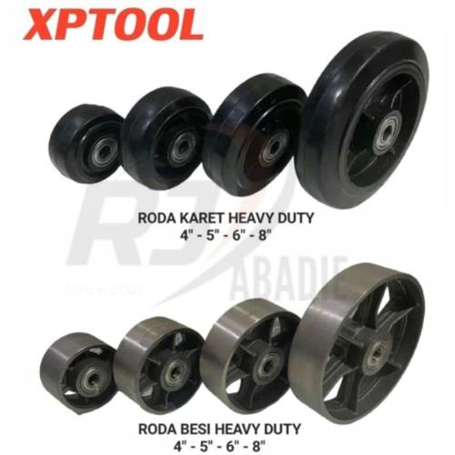 Jual Roda Karet / Besi Bearing AS Tebal Heavy Duty XPTOOL 4" 5" 6" 8 ...