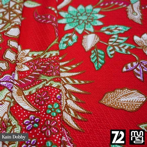 Jual KAIN BATIK PREMIUM Dobby Motif Burung Cendrawasih Warna Merah ...