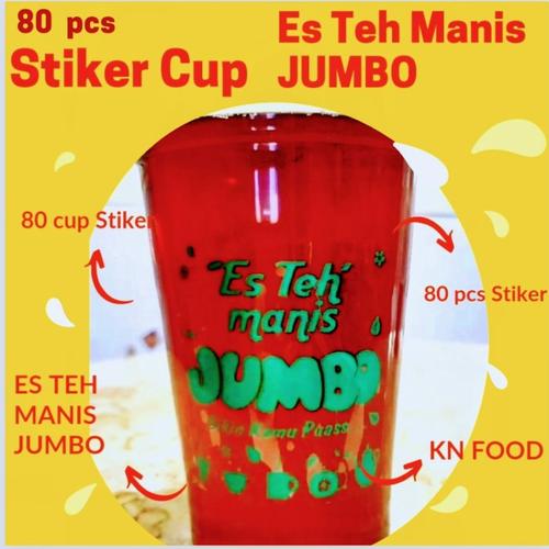 Jual Stiker label nama cup es teh jumbo 80 pcs stiker es teh jumbo ...