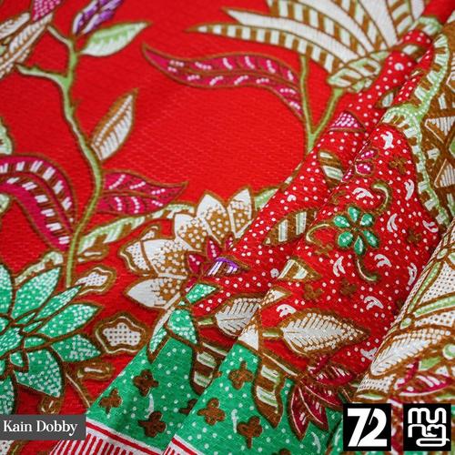Jual KAIN BATIK PREMIUM Dobby Motif Burung Cendrawasih Warna Merah ...