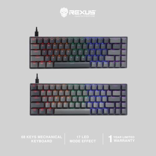Jual Keyboard Gaming Rexus Heroic KX3 RGB Mechanical - Hitam, Red ...