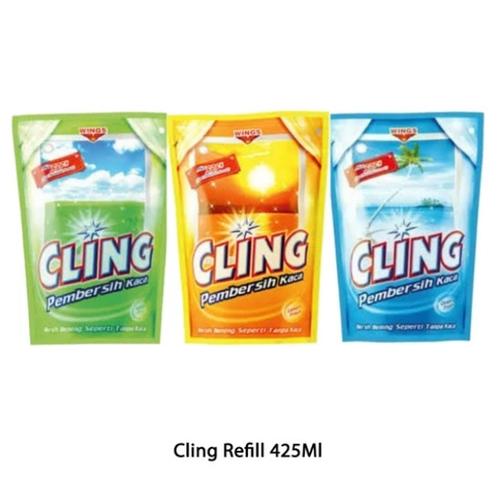 Jual CLING refill 425 ml cairan glass cleaner sabun pembersih kaca ...