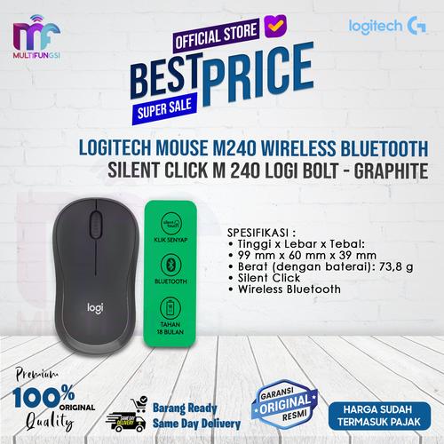 Jual Logitech Mouse M240 Wireless Bluetooth Silent Click M-240 Logi ...