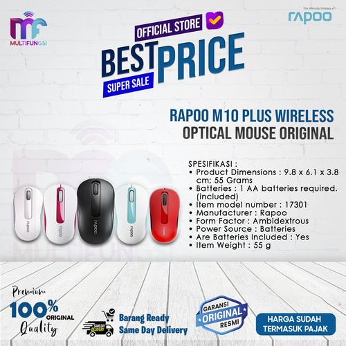 Jual Rapoo M10 Plus Wireless Optical Mouse Original - Merah Putih ...