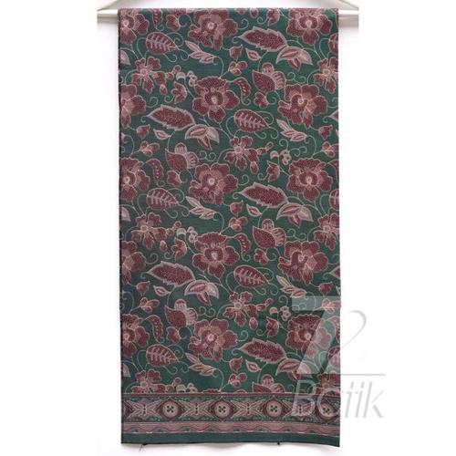 Jual BAHAN BATIK PREMIUM Katun Motif Kembang Warna Hijau Ijo 723771 Cap ...